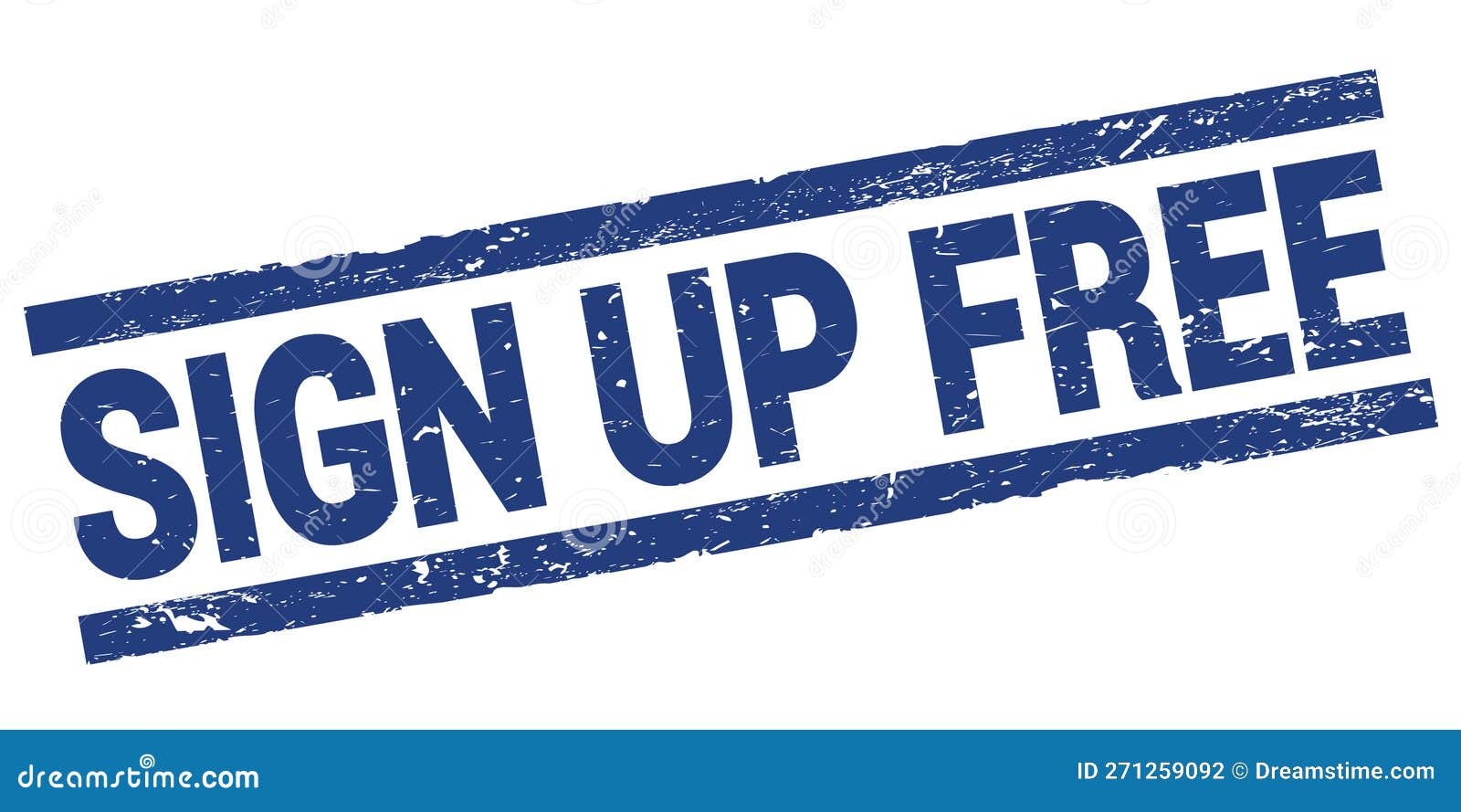 SIGN UP FREE Text on Blue Rectangle Stamp Sign Stock Illustration ...