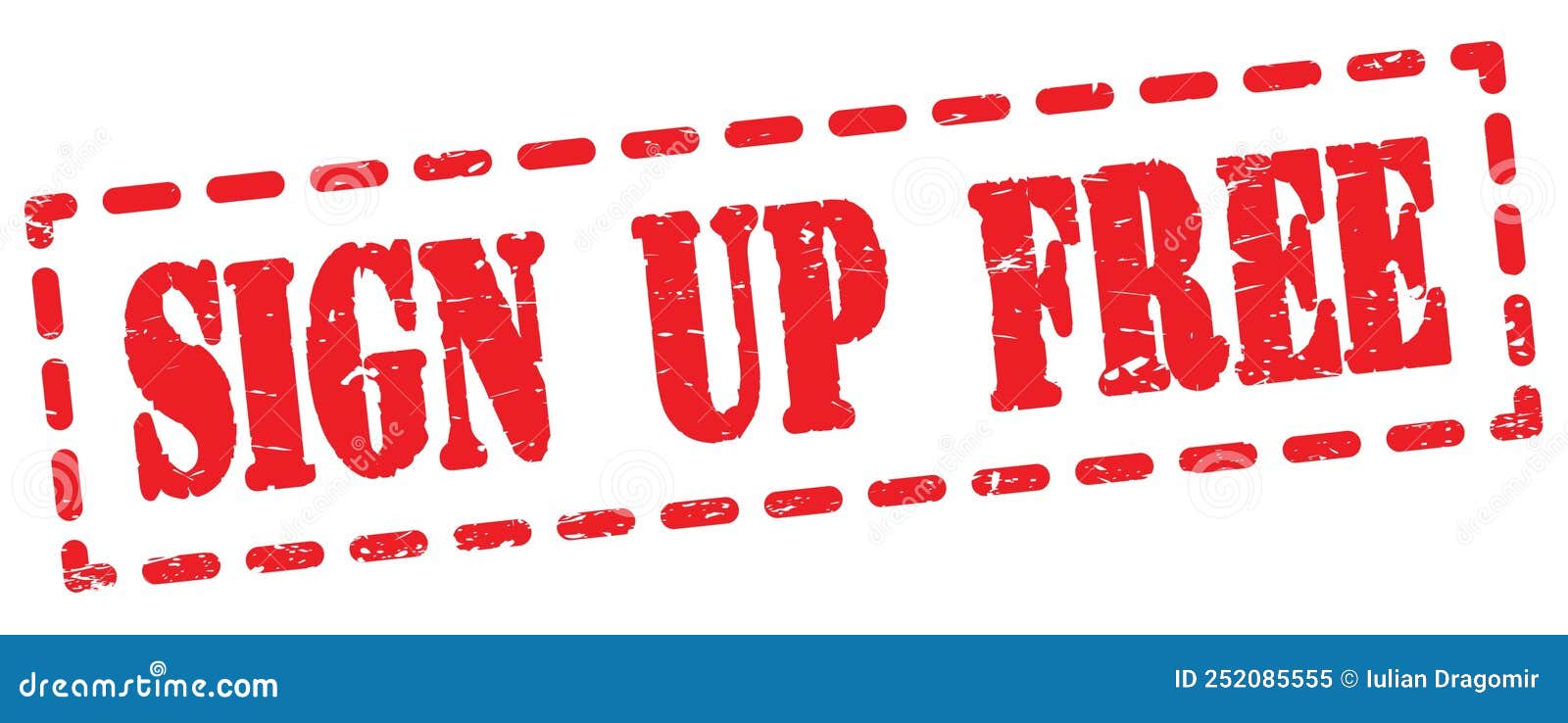 SIGN UP FREE Text Written on Red Stamp Sign Stock Illustration ...