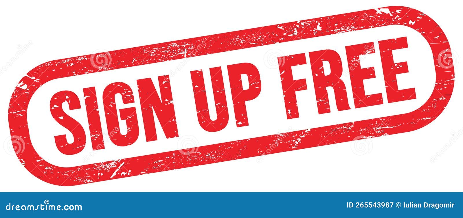 SIGN UP FREE, Text Written on Red Stamp Sign Stock Illustration ...