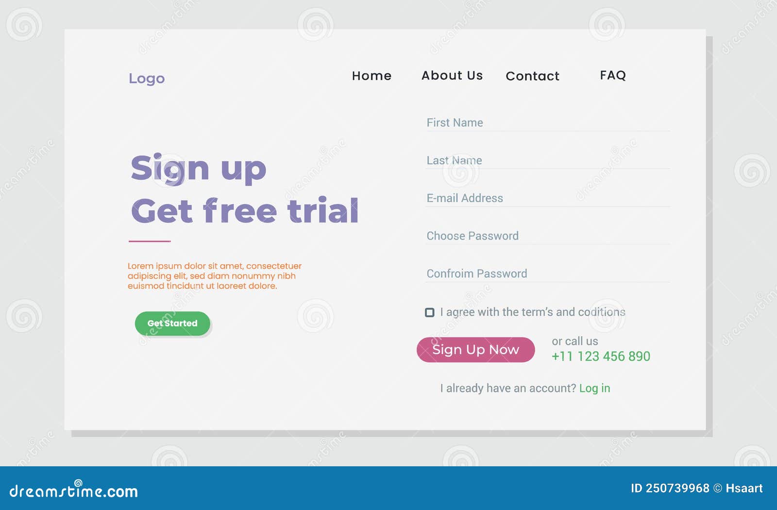 Sign Up Get a Free Trial Flat Website Landing Page Concept Up Design ... Sign Up Get a Free Trial Flat Website Landing Page Concept Up Design ...