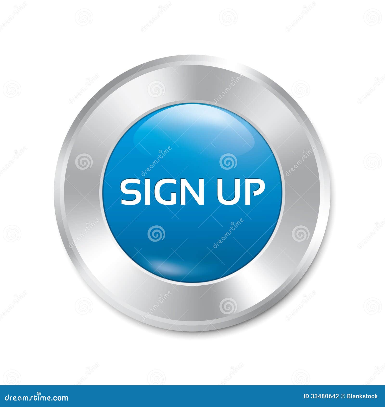 Sign Up Glossy Blue Button. Round Sticker. Stock Illustration ...