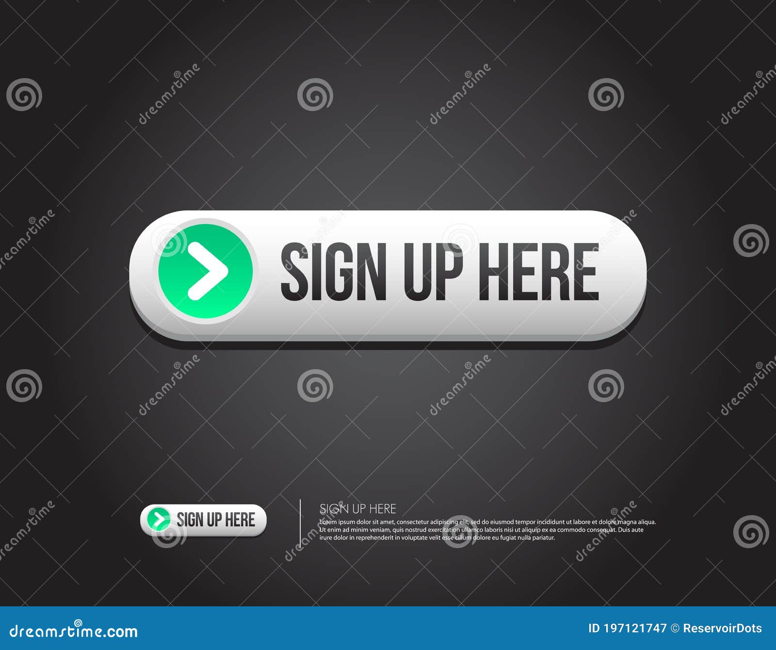 Sign Up Here Button stock vector. Illustration of join - 197121747