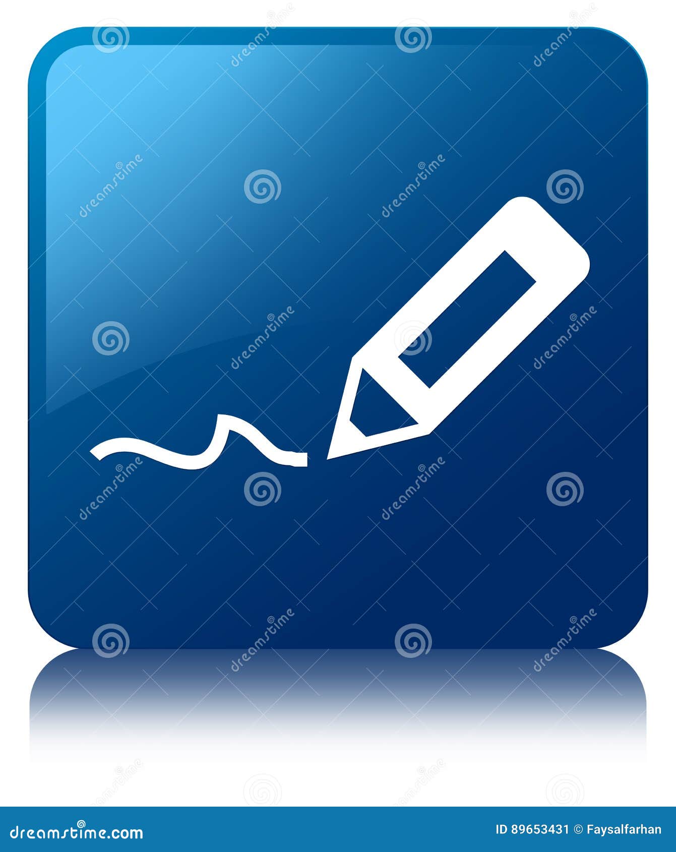 Sign Up Icon Blue Square Button Stock Illustration - Illustration of ...