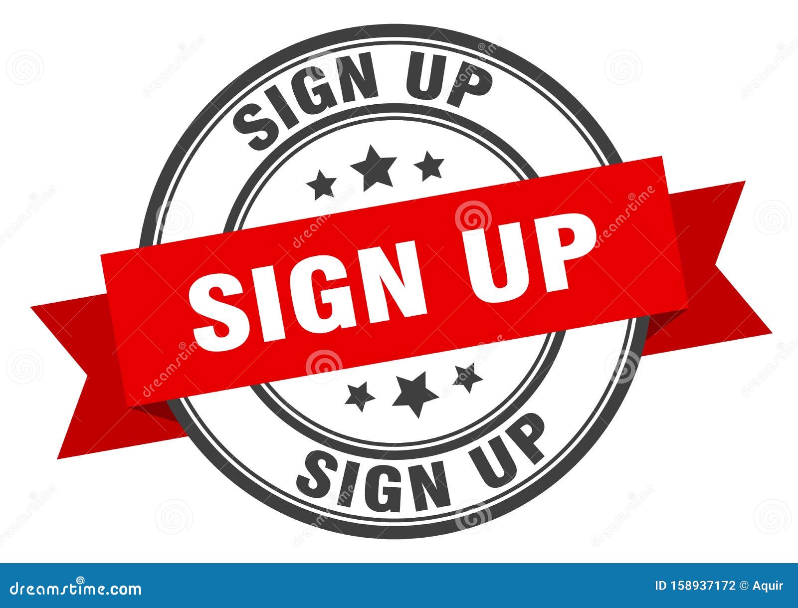 Sign up label stock vector. Illustration of band, paper - 158937172