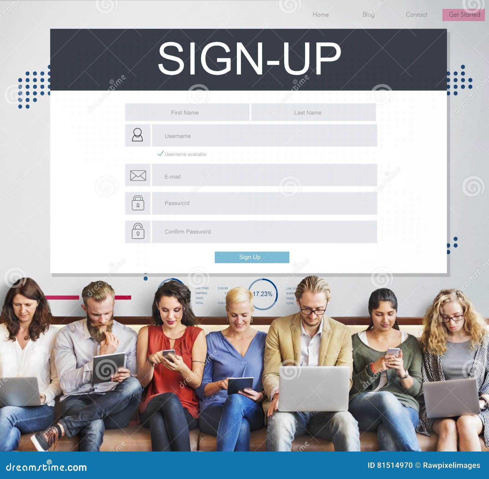 Sign Up Membership Registration Follow Concept Stock Photo - Image of ...