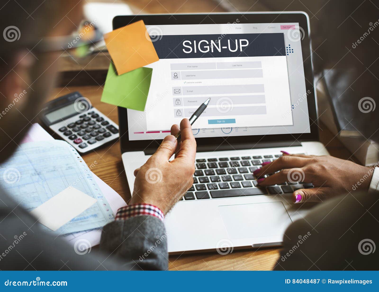 Sign Up Membership Registration Follow Concept Stock Image - Image of ...