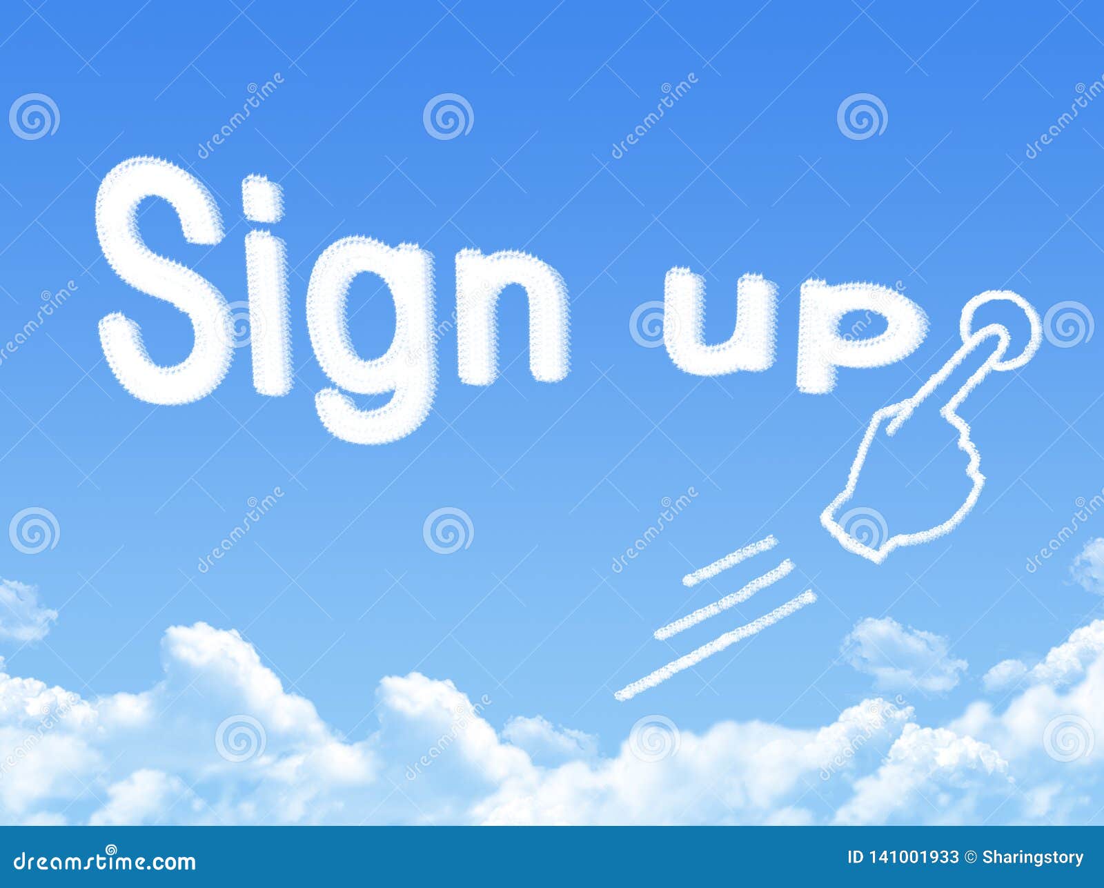 Sign Up Message Cloud Shape Stock Illustration - Illustration of sign ...