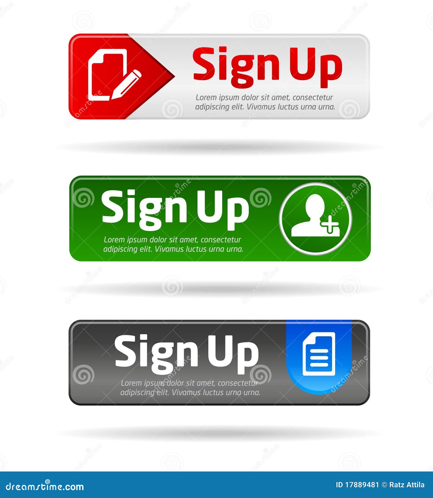 Sign Up Modern Minimal Button Collection Stock Illustration ...