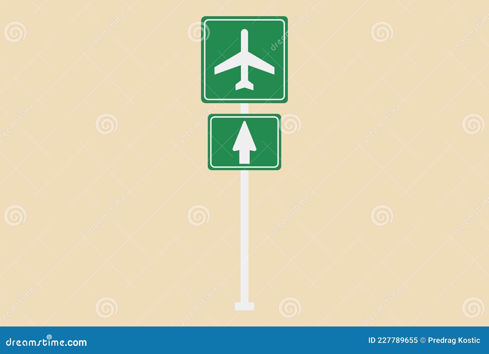 Sign and Arrow for the Direction To the Airport. Stock Illustration ...