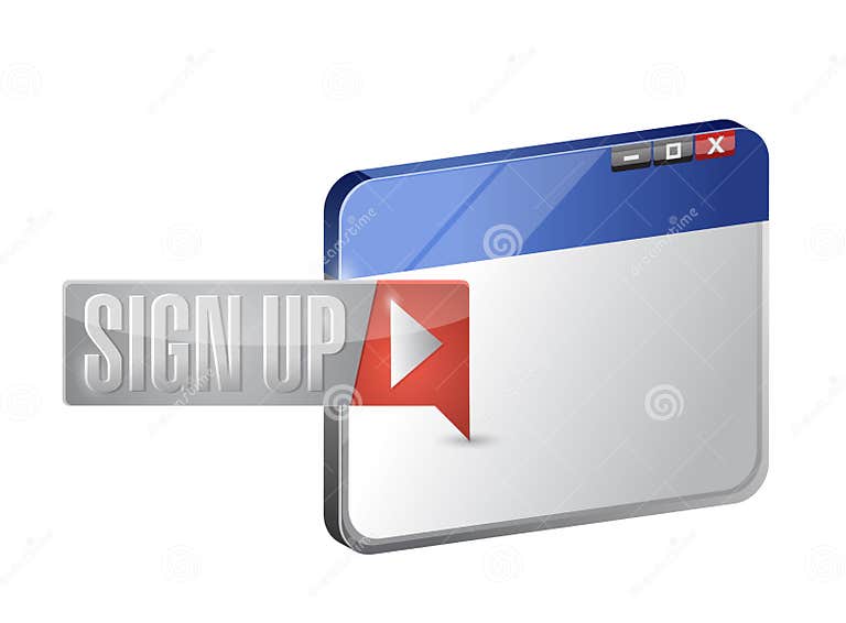 Sign Up Now Button and Browser Illustration Stock Illustration ...