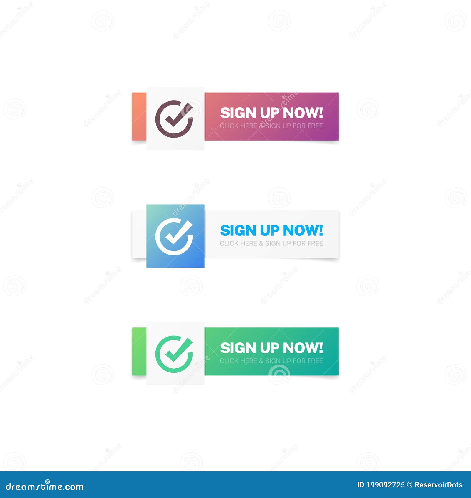 Sign Up Now Modern Web Buttons Stock Vector - Illustration of ...