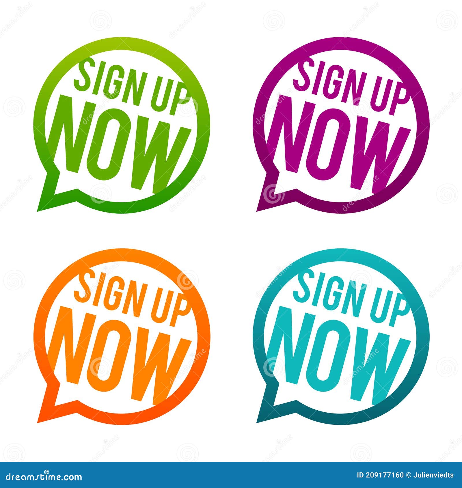 Sign Up Now Round Buttons on White Background Stock Illustration ...