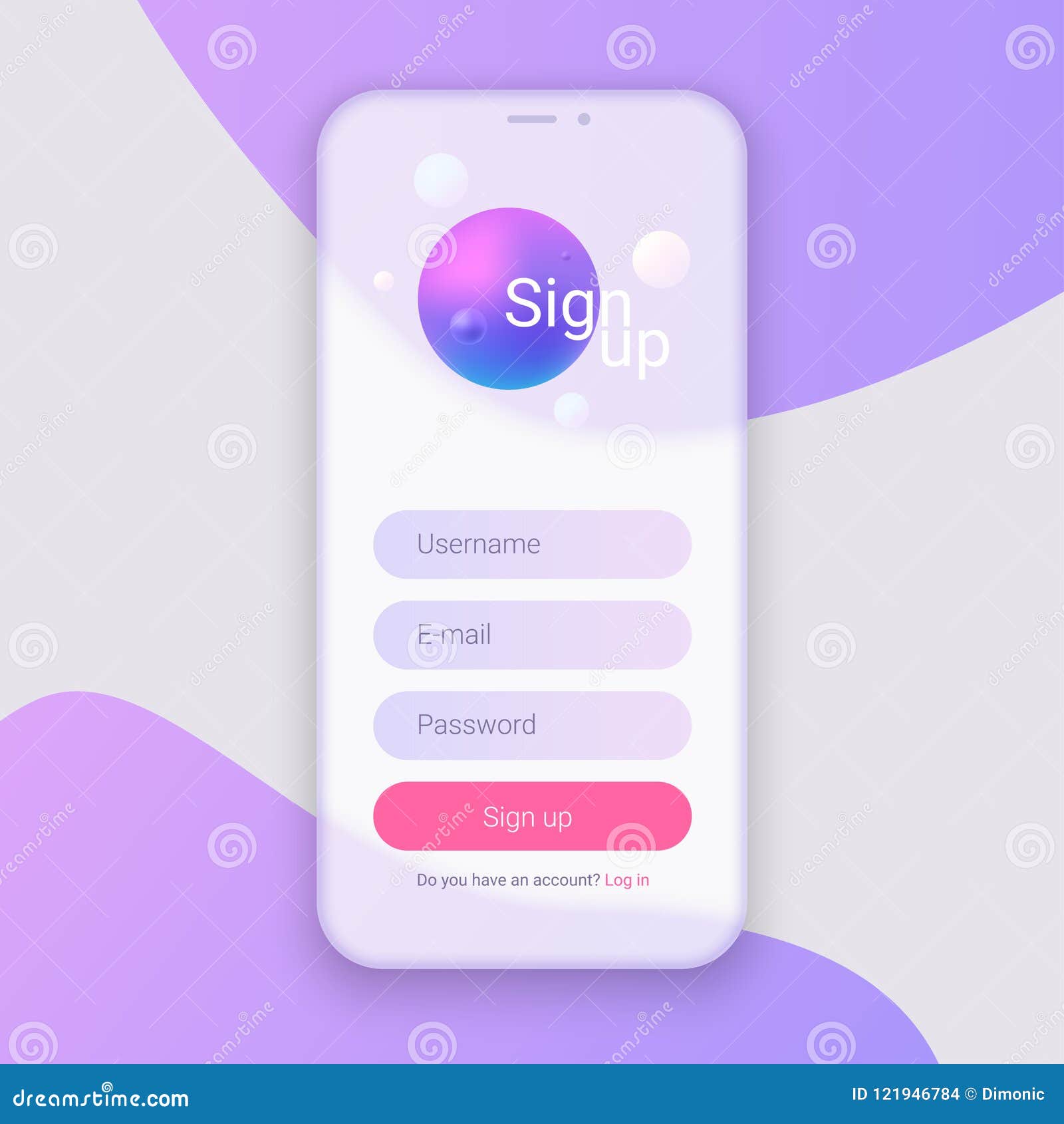 Clean Mobile UI Design Concept. Trendy Mobile Banking. Vector ... Clean Mobile UI Design Concept. Trendy Mobile Banking. Vector ...