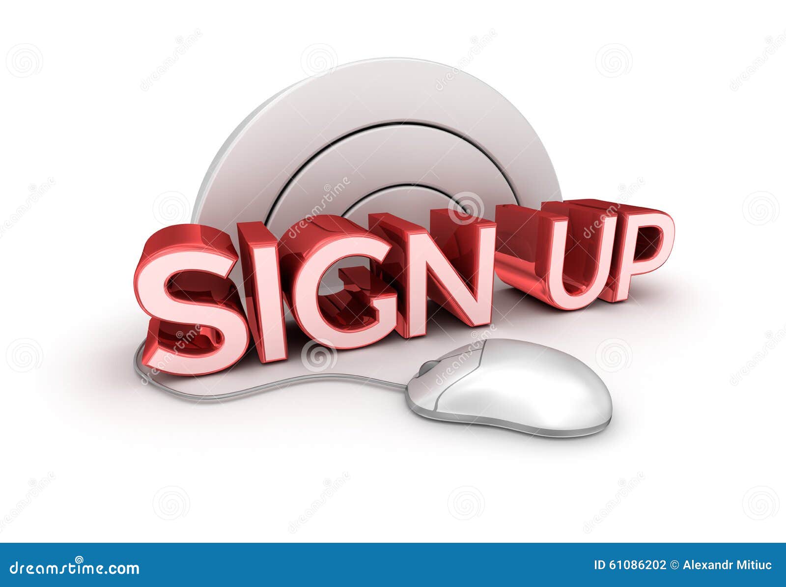 Sign Up text, 3d Concept stock illustration. Illustration of invitation ...