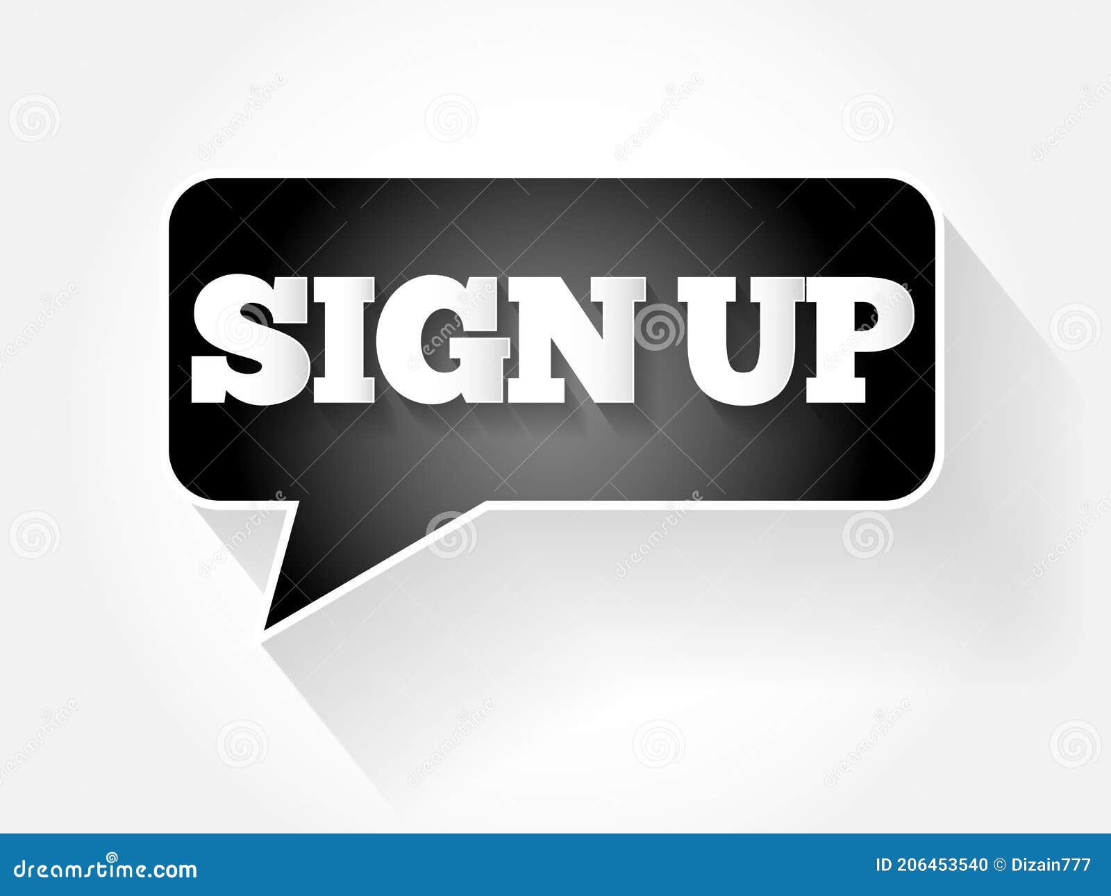 SIGN UP Text Message Bubble Stock Illustration - Illustration of shadow ...