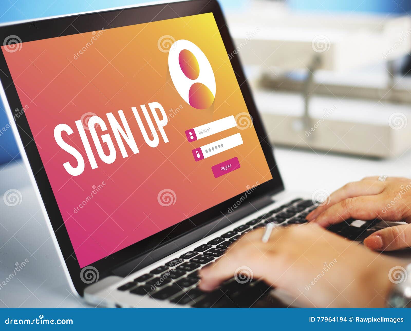 Sign Up User Password Privacy Concept Stock Photo - Image of ...