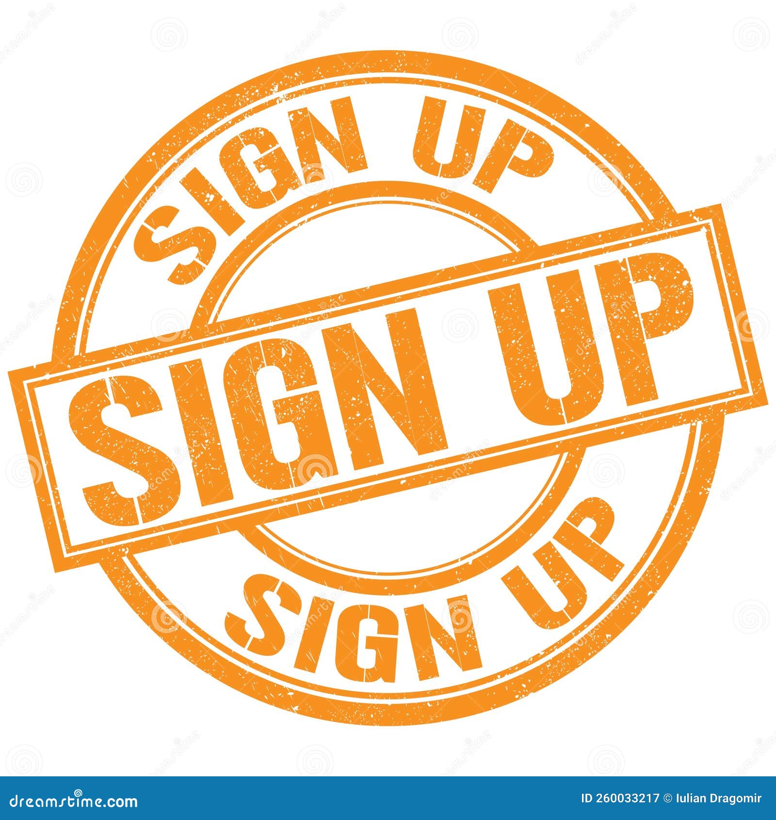 SIGN UP Written Word on Orange Stamp Sign Stock Illustration ...