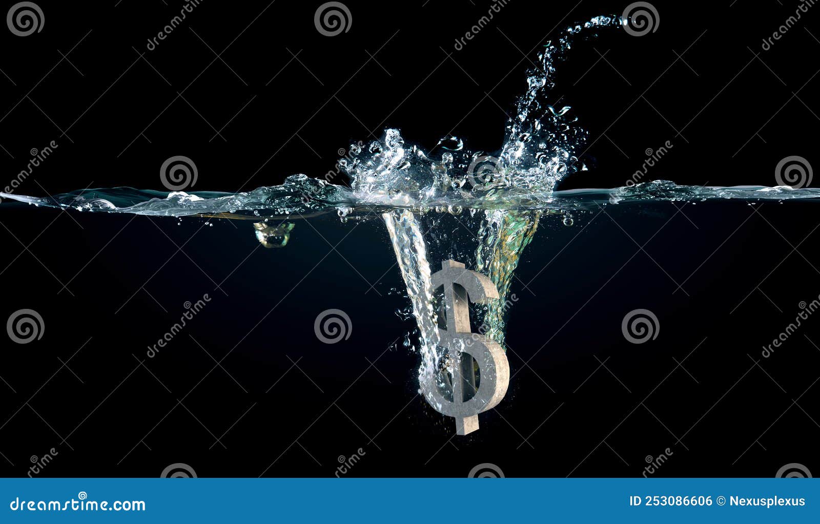 Sign of Us Dollar in Water Splashes Stock Photo - Image of wealth ...
