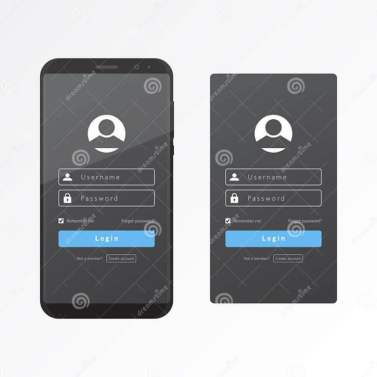 Sign in User Interface and User Experience Vector Design Template Stock ...