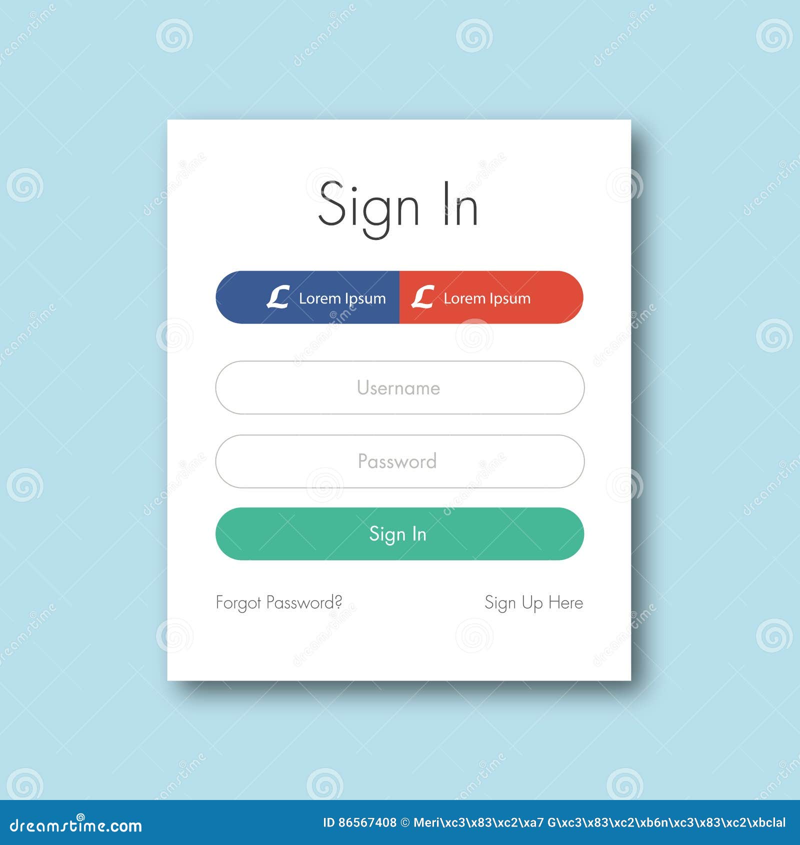 Sign in user interface stock vector. Illustration of vector - 86567408
