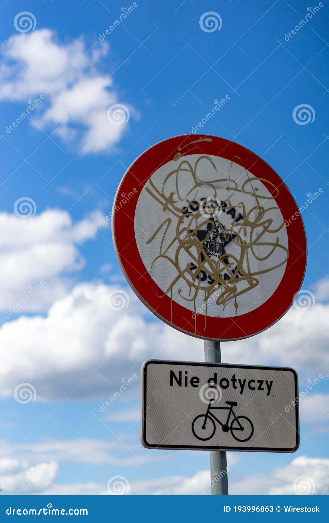 Sign with Vandalism Drawings Editorial Stock Photo - Image of black ...