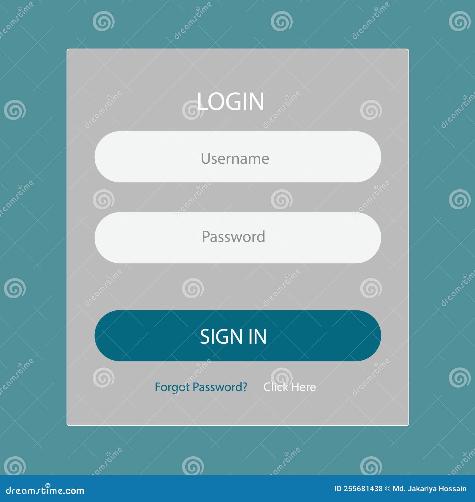 Login Screen Login Page Vector Wed Ui Template Design Stock Vector ...
