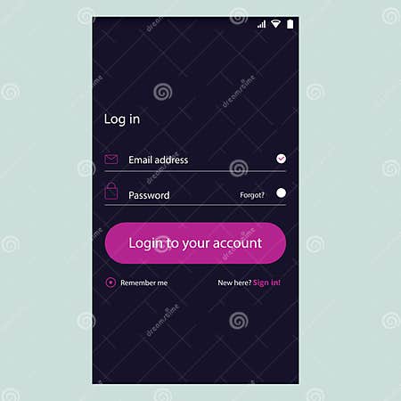 Web Login Form Template Element Ui Login Panel Design Stock Vector ...