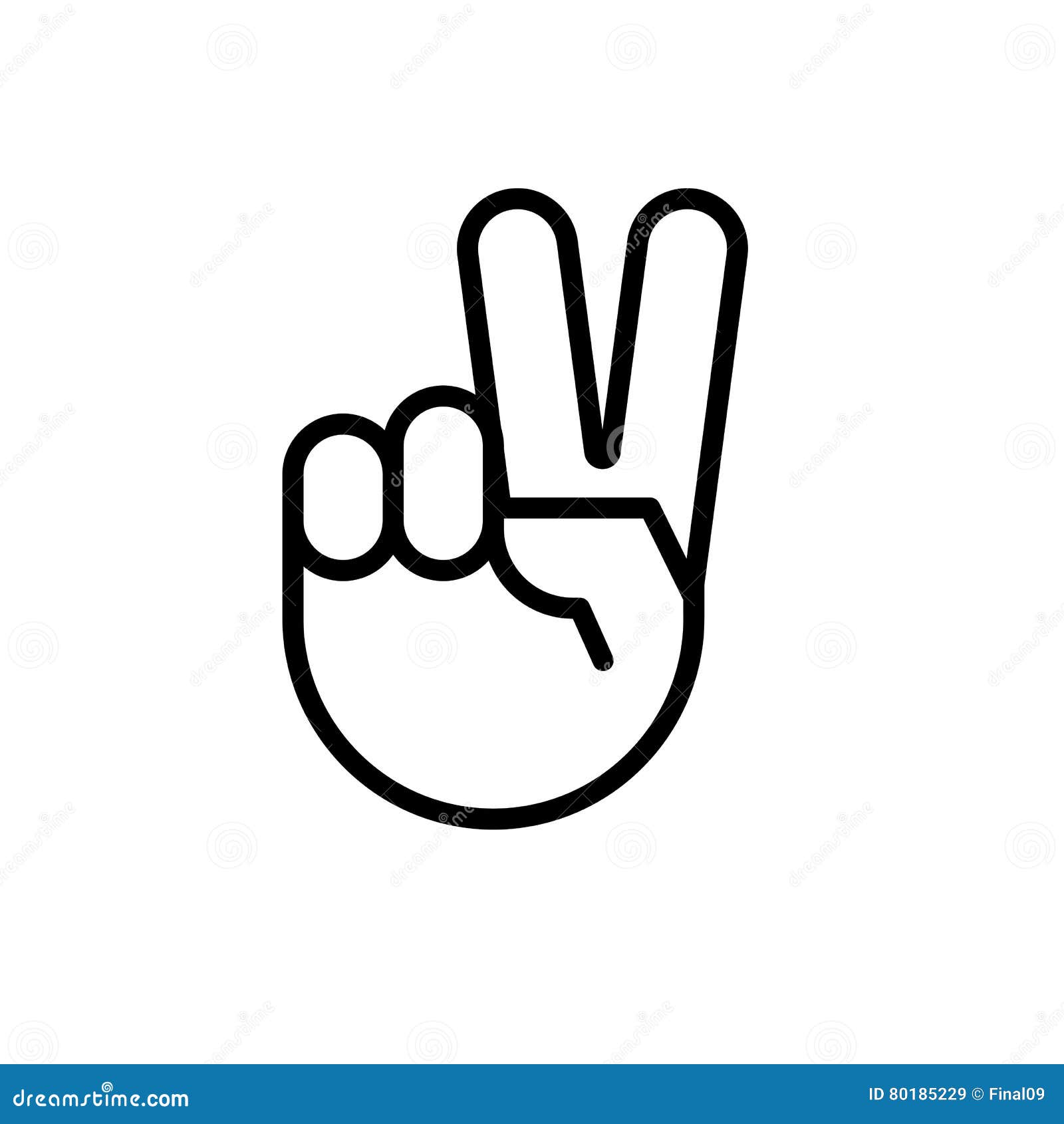 Sign of Victory. the Gesture of the Hand Stock Vector - Illustration of ...