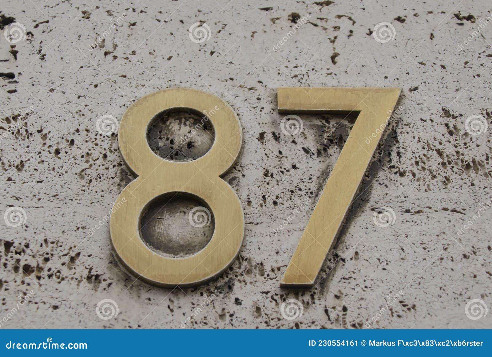 Wall with the Number Eighty-seven -87 Stock Image - Image of carving ...