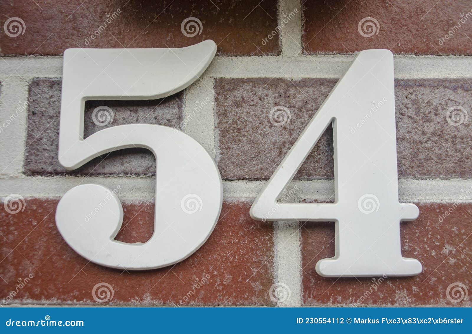 A Wall with the Number Five-four- Stock Photo - Image of decoration ...