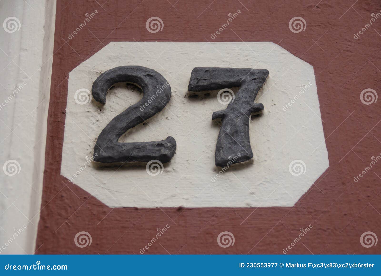 Wall with the Number Twenty Seven Stock Image - Image of home, text ...