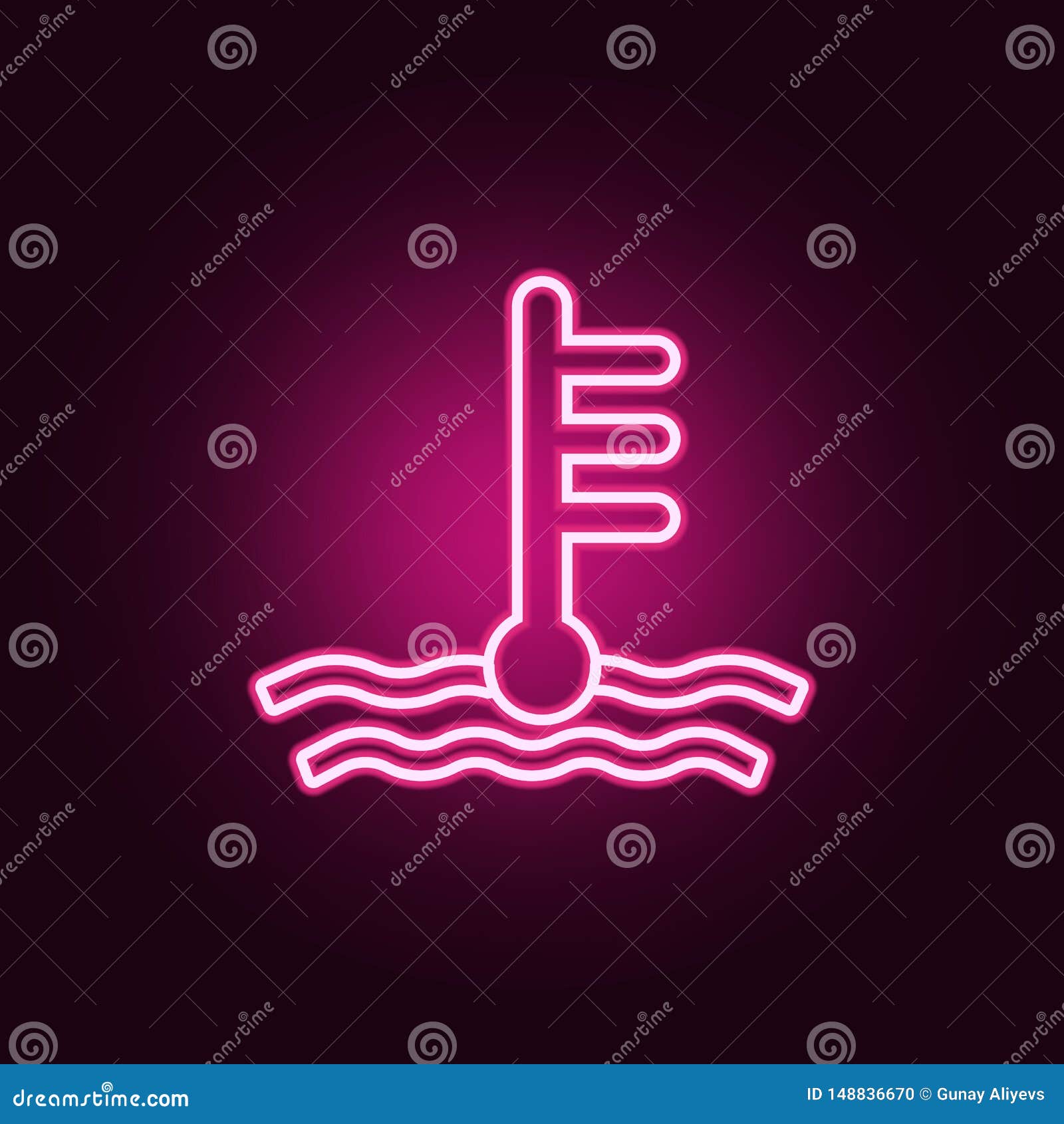 Sign of Warm-up Temperature Neon Icon. Elements of Web Set Stock ...