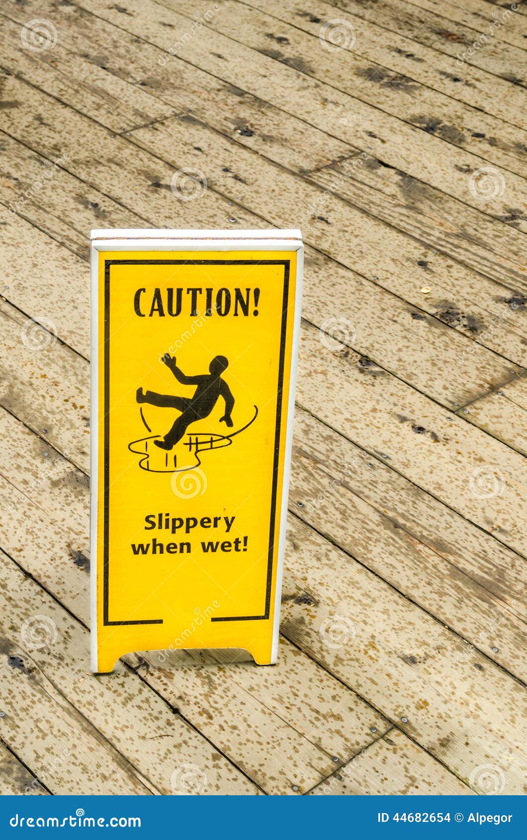 Sign Warning Against Slippery Floor Stock Photo - Image of prevention ...
