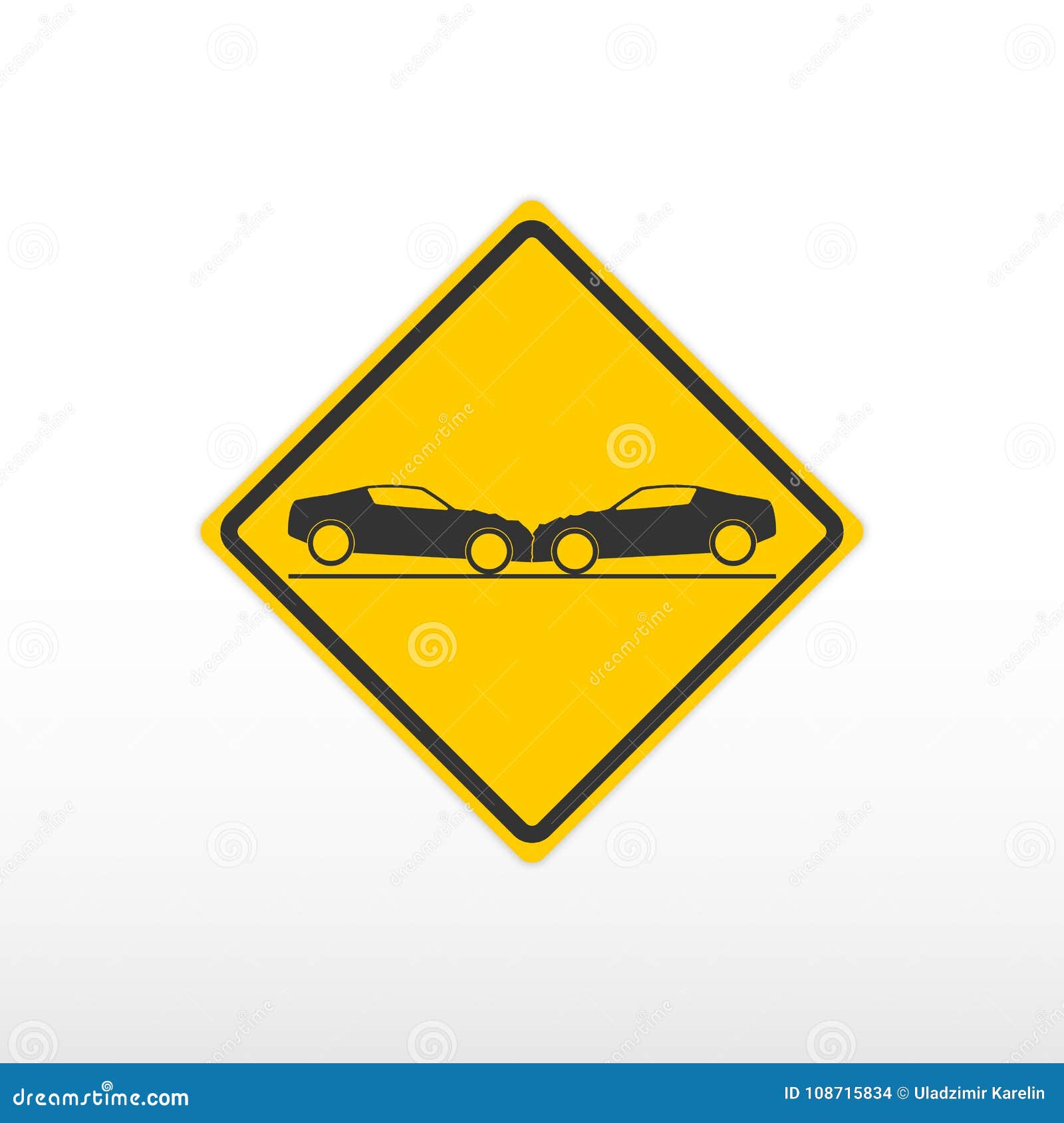 Warning Of Collision With A Car Cartoon Vector | CartoonDealer.com ...