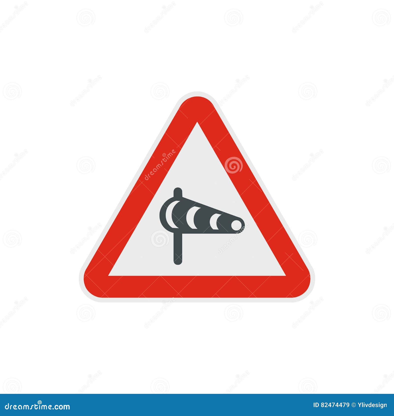 Sign Warning about Cross Wind from the Left Icon Stock Vector ...
