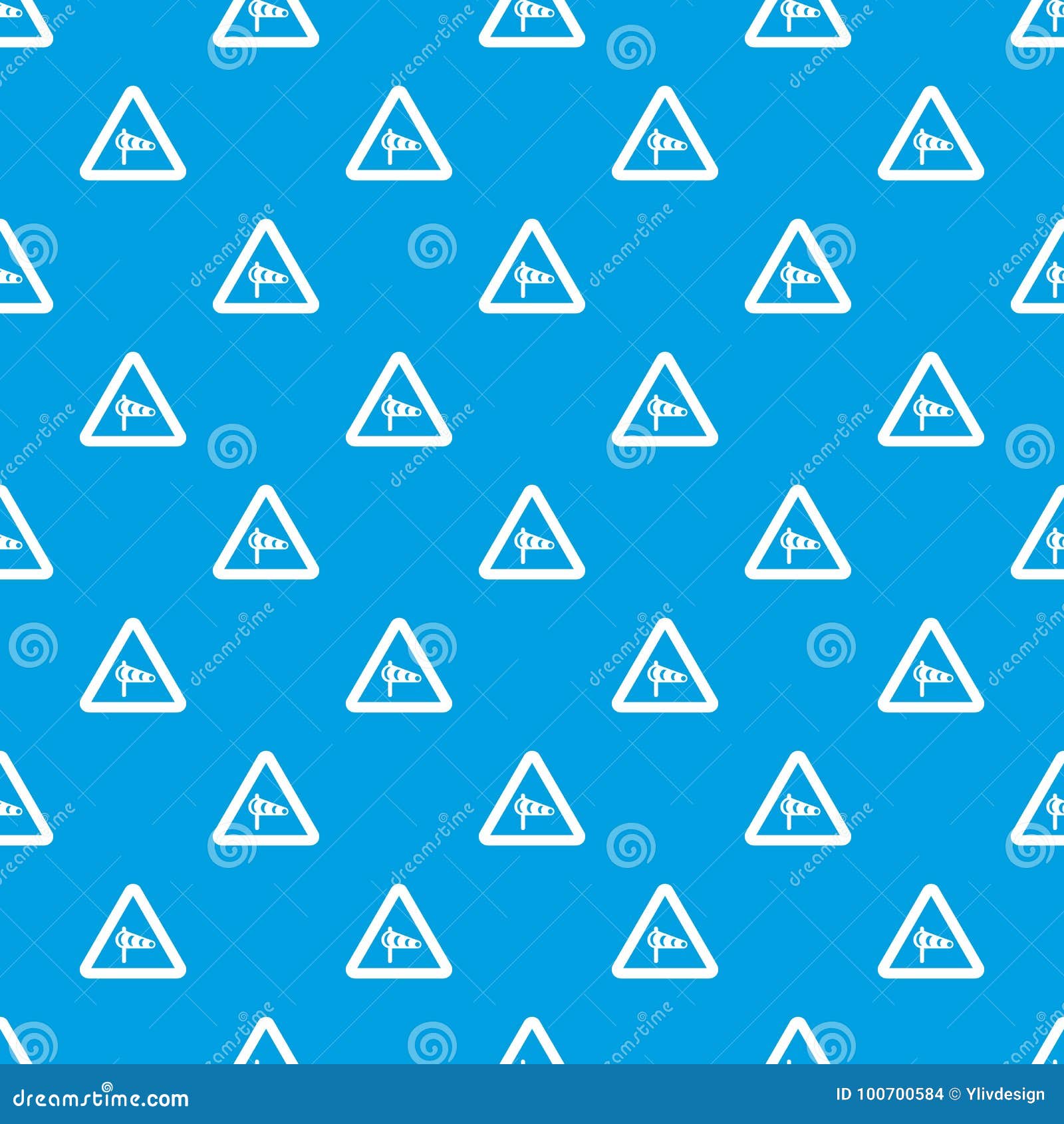 Sign Warning about Cross Wind from the Left Pattern Seamless Blue Stock ...