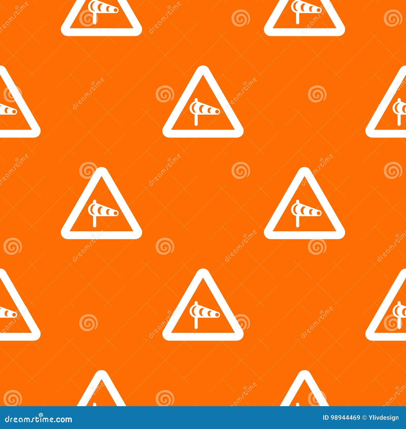 Sign Warning about Cross Wind from the Left Pattern Seamless Stock ...