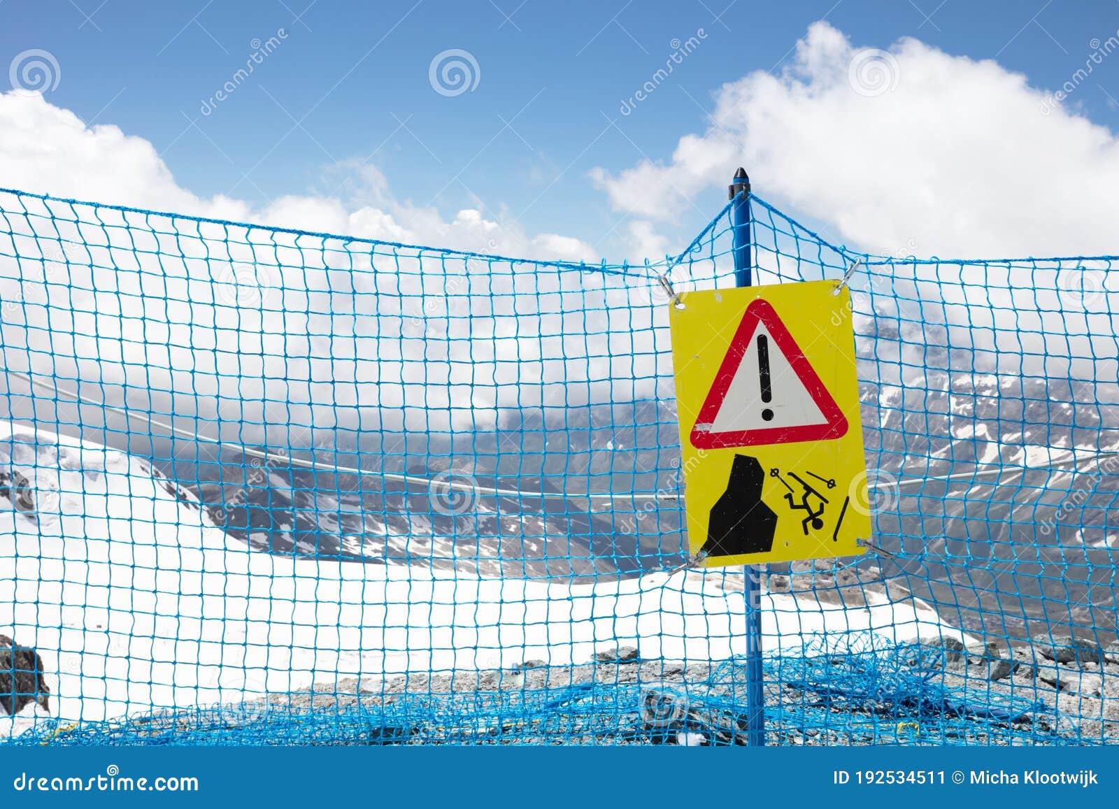 Sign Warning of the Danger of Falling from the Cliff Stock Image ...