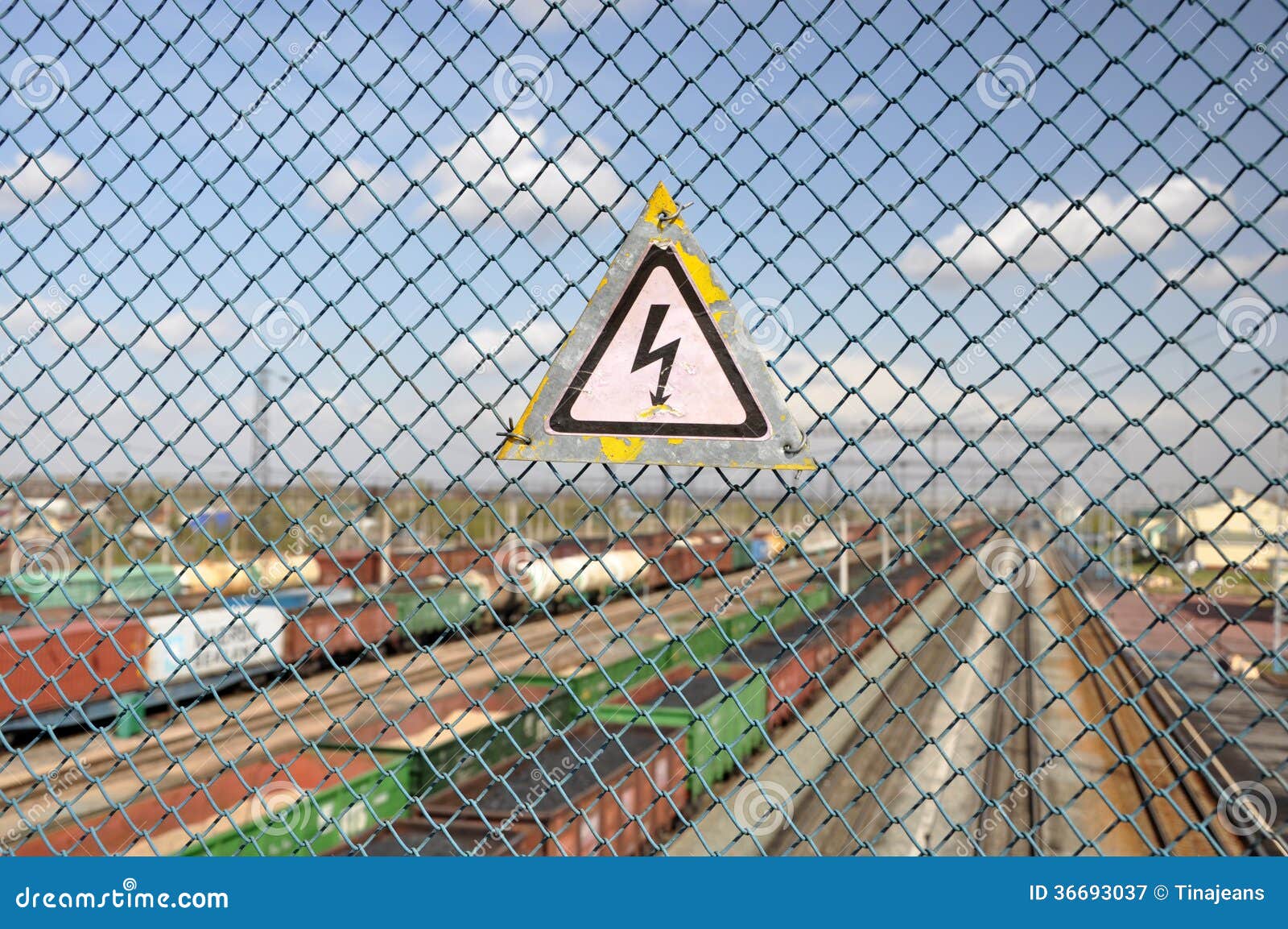 The Sign Warning of Danger. Stock Image - Image of chain, railroad ...