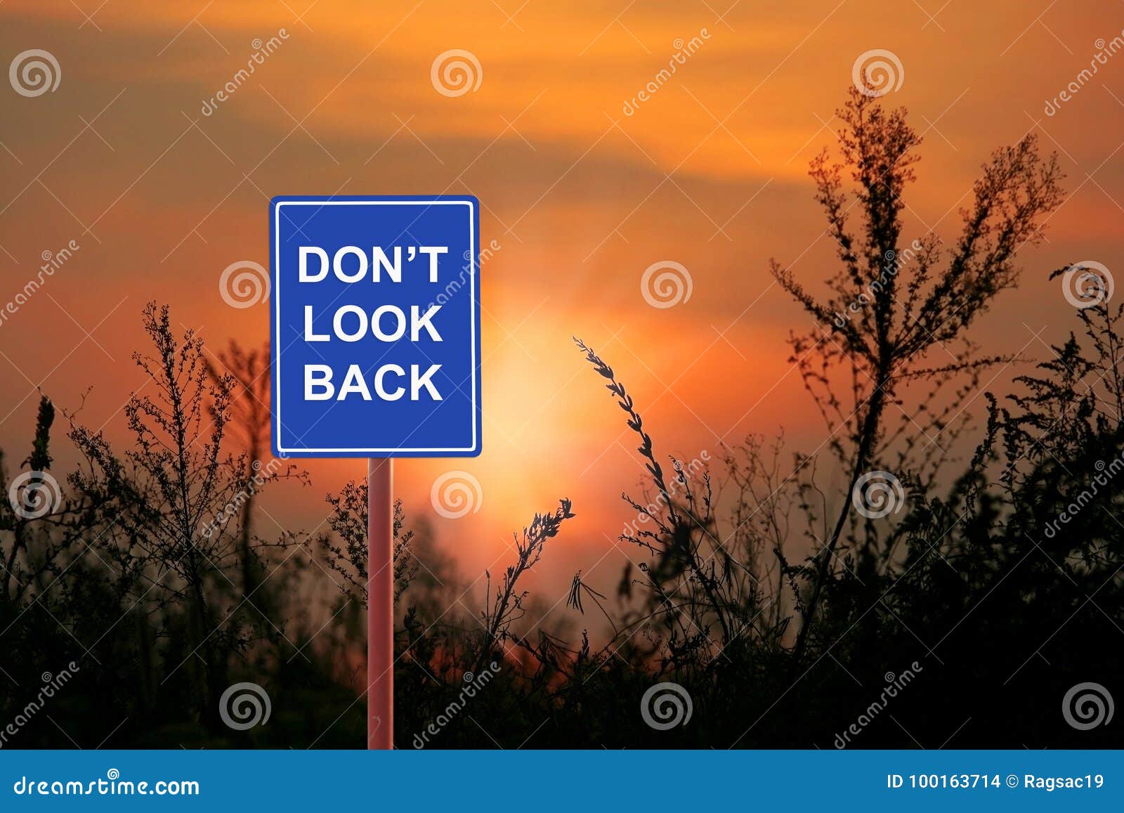 A Sign Warning a Don`t Look Back Stock Photo - Image of sign ...