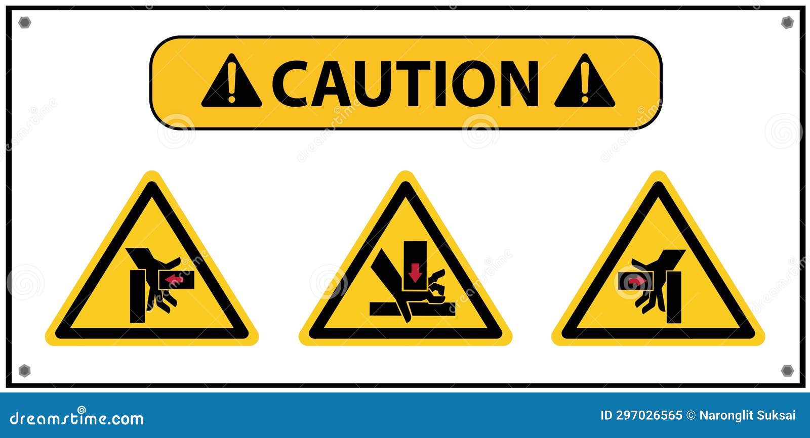 Sign Warning of Hands Being Pressed Against from Machines Stock Vector ...