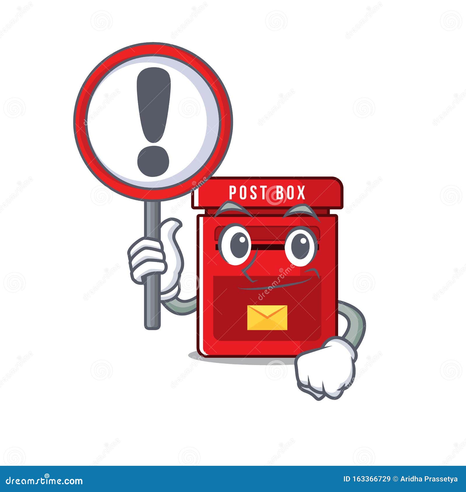 With Sign Warning Happy Mailbox in with Cartoon Cute Stock Vector ...