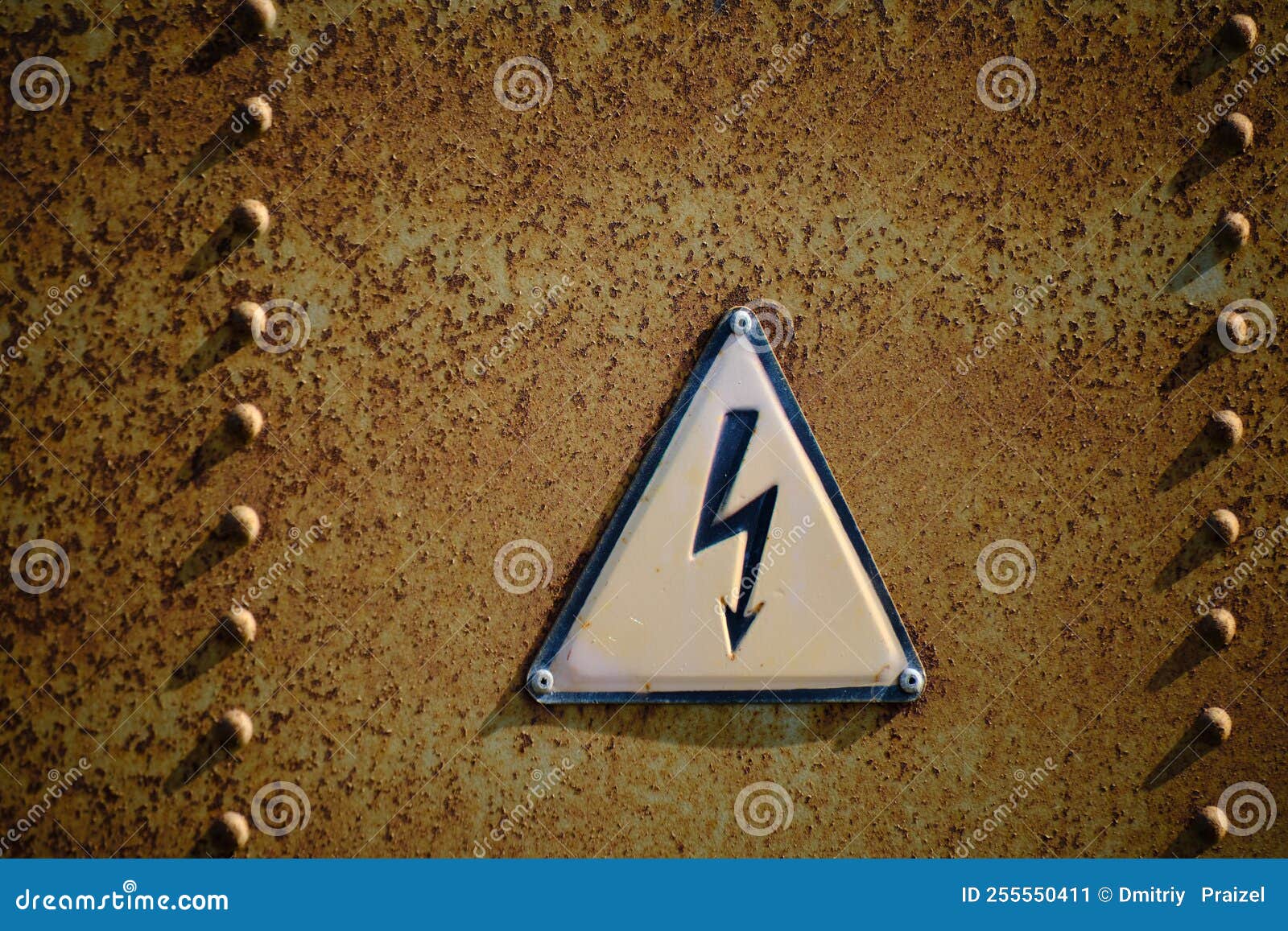 Sign with Warning High Voltage an Old Rusty Metal Surface Stock Image ...