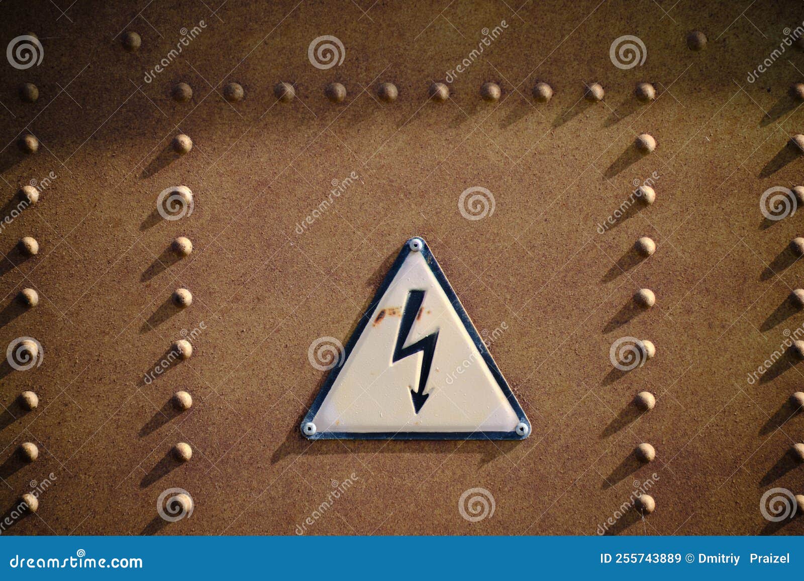 Sign with Warning High Voltage an Old Rusty Metal Surface Stock Image ...