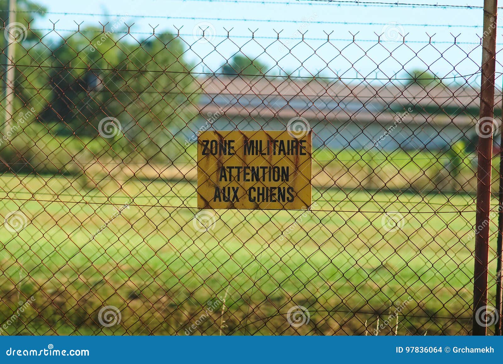 Sign of Warning of Military Zone. Stock Photo - Image of caution, faded ...