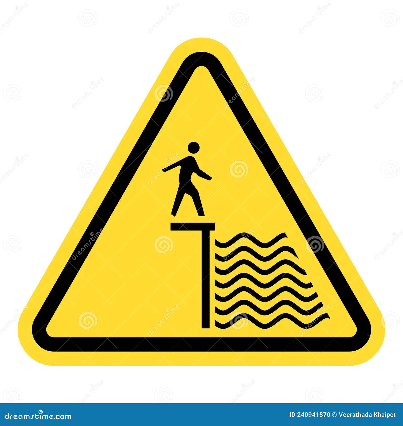 Sign Warning People of the Risk of Deep Water. Vector ESP10 Stock ...