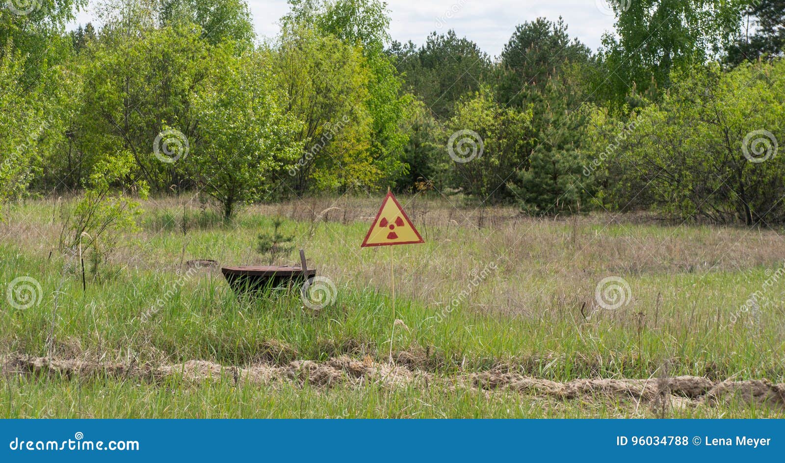 Chernobyl Warning Sign. Radioactive Places In Ukraine. Nuclear Power ...
