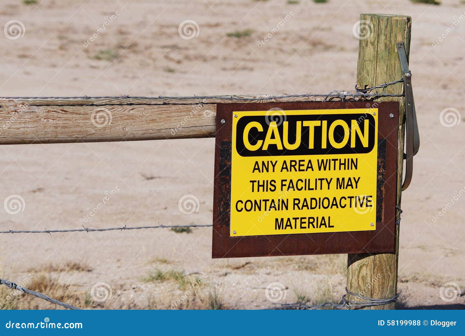 A Sign Warning Radioactive Material Maybe Present. Stock Photo - Image ...