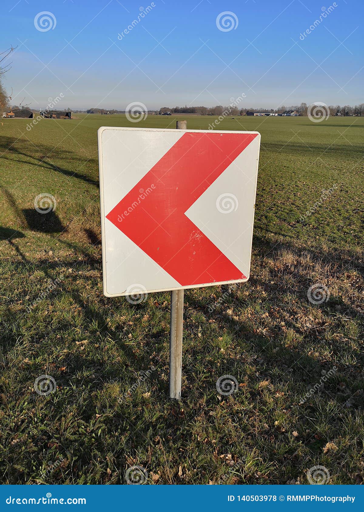 Sign Warning for Sharp Turn To the Left Stock Photo - Image of cautious ...