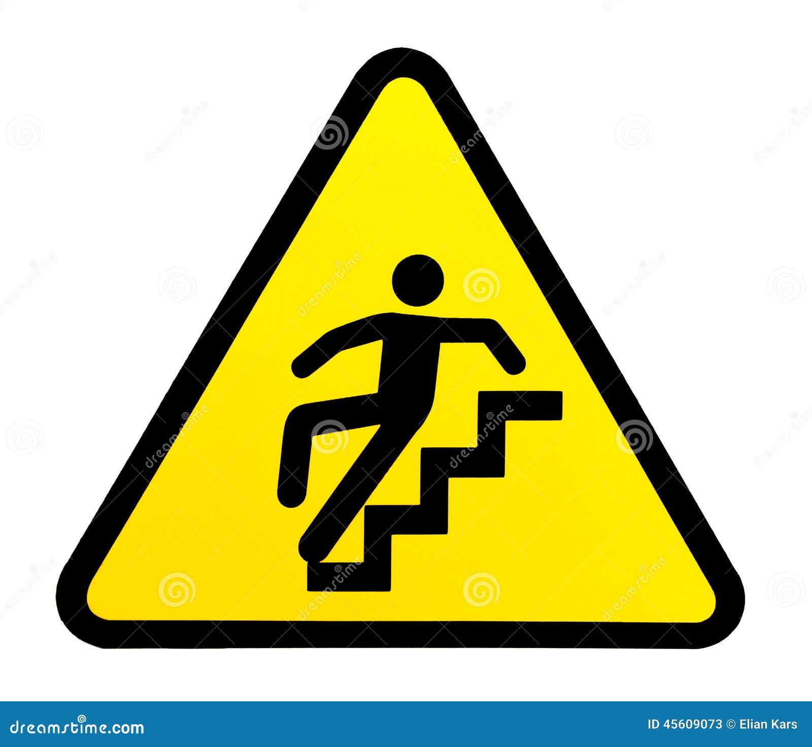 Sign Warning for Slippery Stairs when Wet Stock Image - Image of fall ...